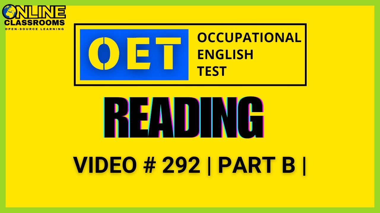 📚 OET Reading Part B Practice Test | 6 Questions with Answers ...