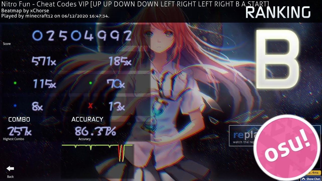 osu! | actual cool map (cheat codes VIP) - YouTube