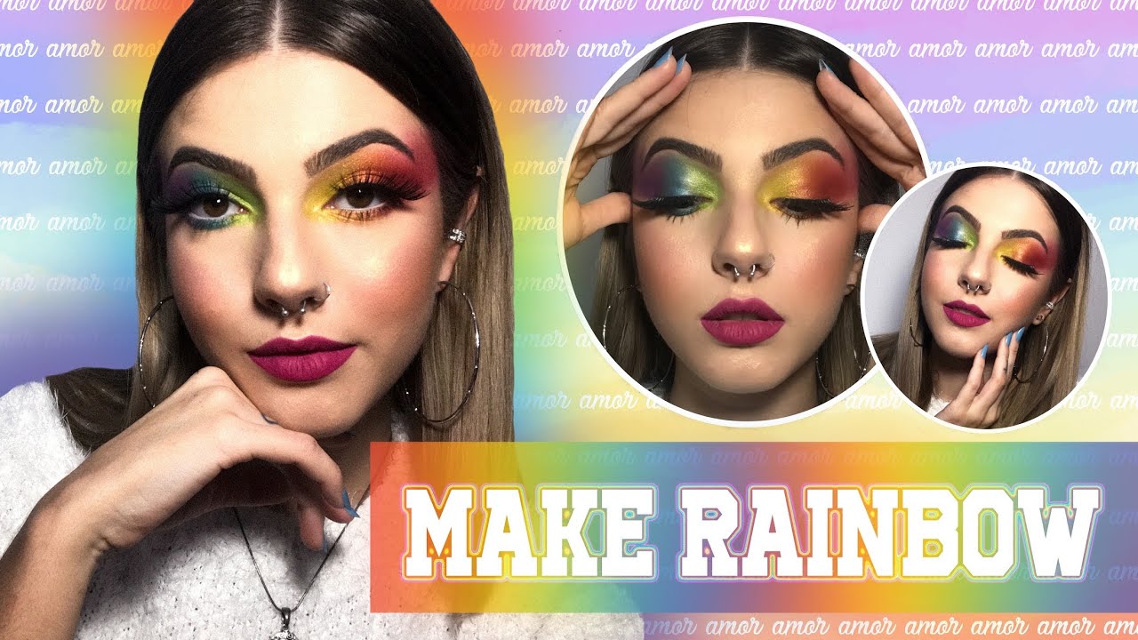 PRIDE MAKEUP ️🧡💛💚💙💜 LGBTQIA+ - YouTube