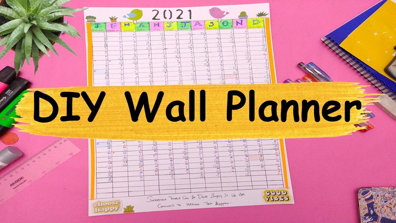2021 Planner | Plan your year | DIY Yearly Wall Planner - YouTube
