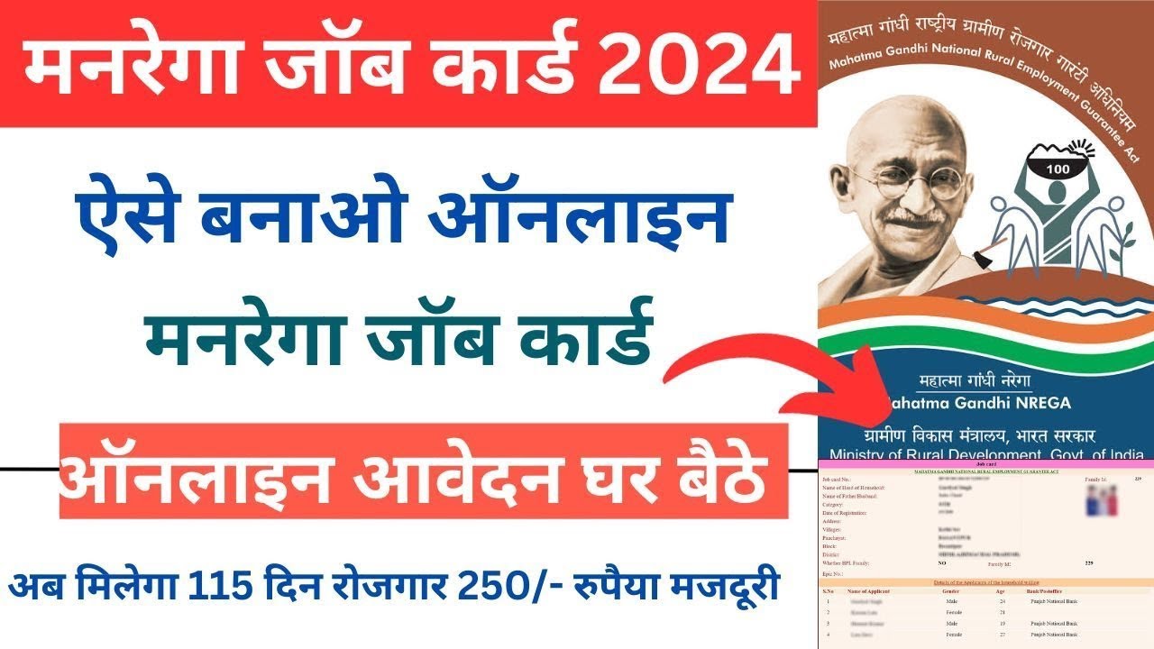 Job Card Apply Online 2024 | How to apply for MGNREGA job Card online ...