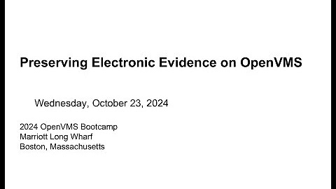 OpenVMS Bootcamp - Boston 2024 - YouTube