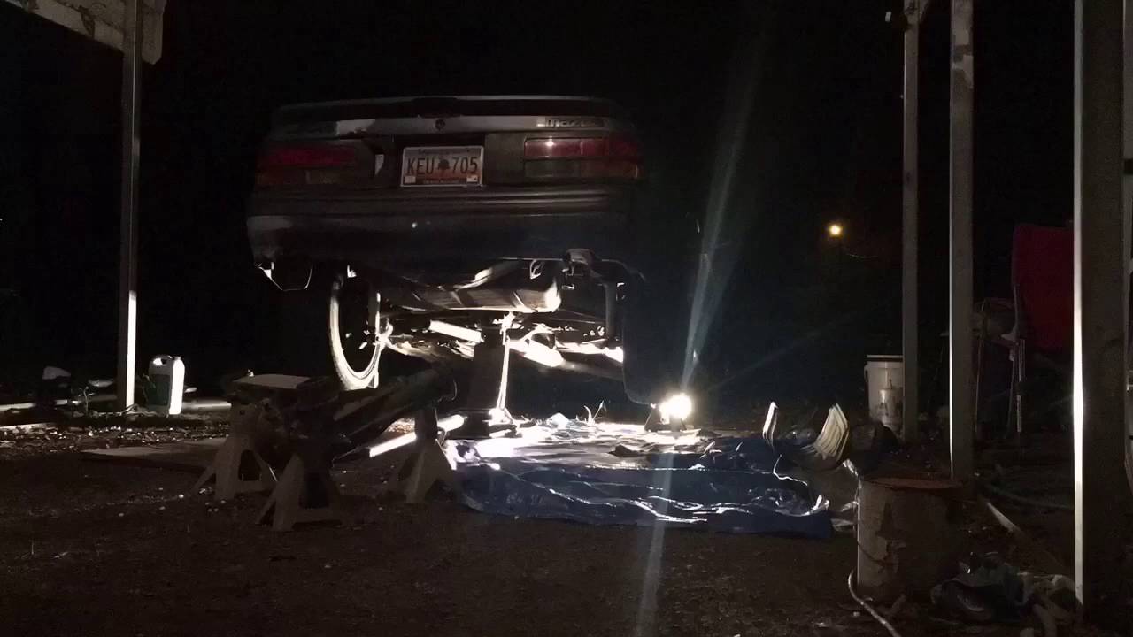 Rx7 diff and rear subframe removal time lapse - YouTube