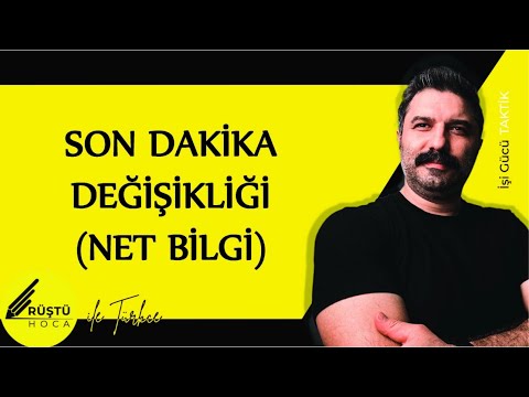 SON DAKİKA | YKS DEĞİŞİKLİĞİ | RÜŞTÜ HOCA