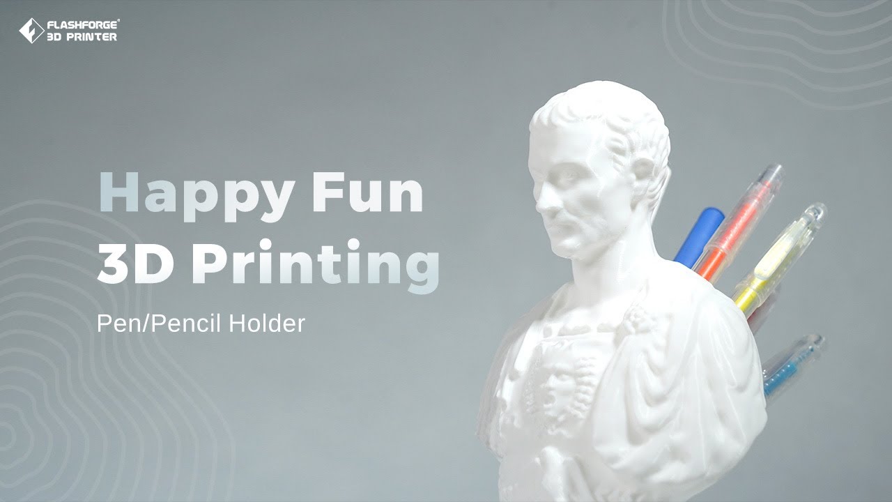 Happy fun 3D Printing: Pen Pencil Holder - YouTube