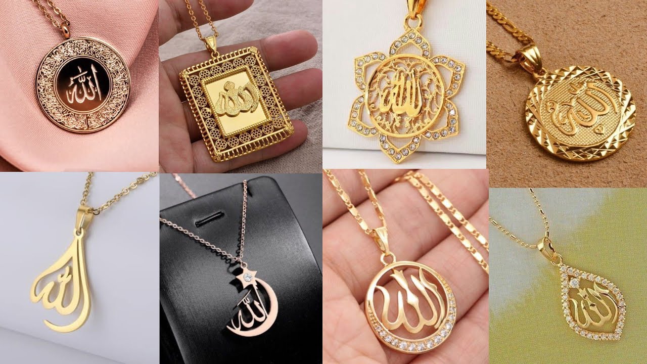 Allah name gold chain locket designs ️Allah lockets new designs ...
