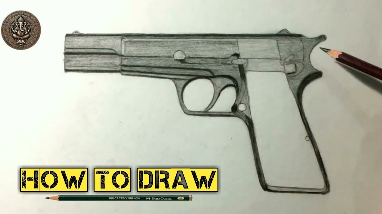 how to draw Pistol step by step | easy to draw | tutorial | #youtube # ...