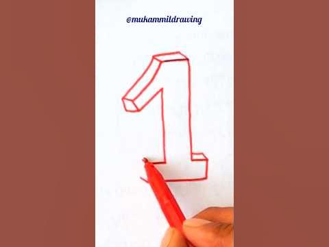 Easy draw number 1 drawing #drawing #foryou - YouTube