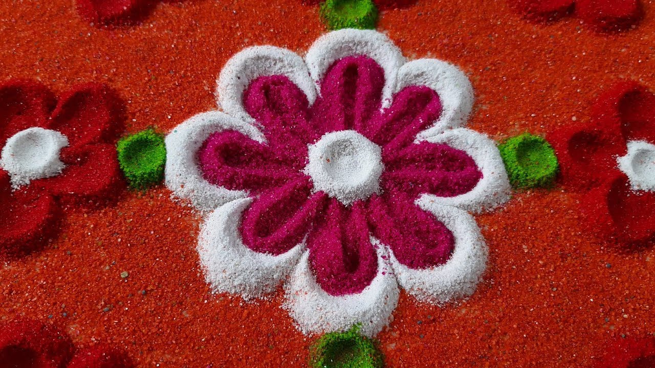 Super Easy and Quick Swastik Rangoli Design | Rangoli designs by ...