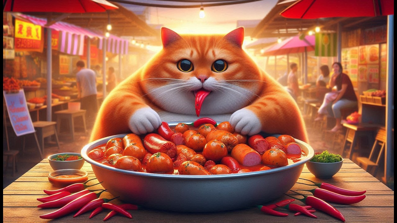MUKBANG SEBLAK PEDAS LEVEL 100 VIRAL KUCING OYEN #cat #mukbang # ...