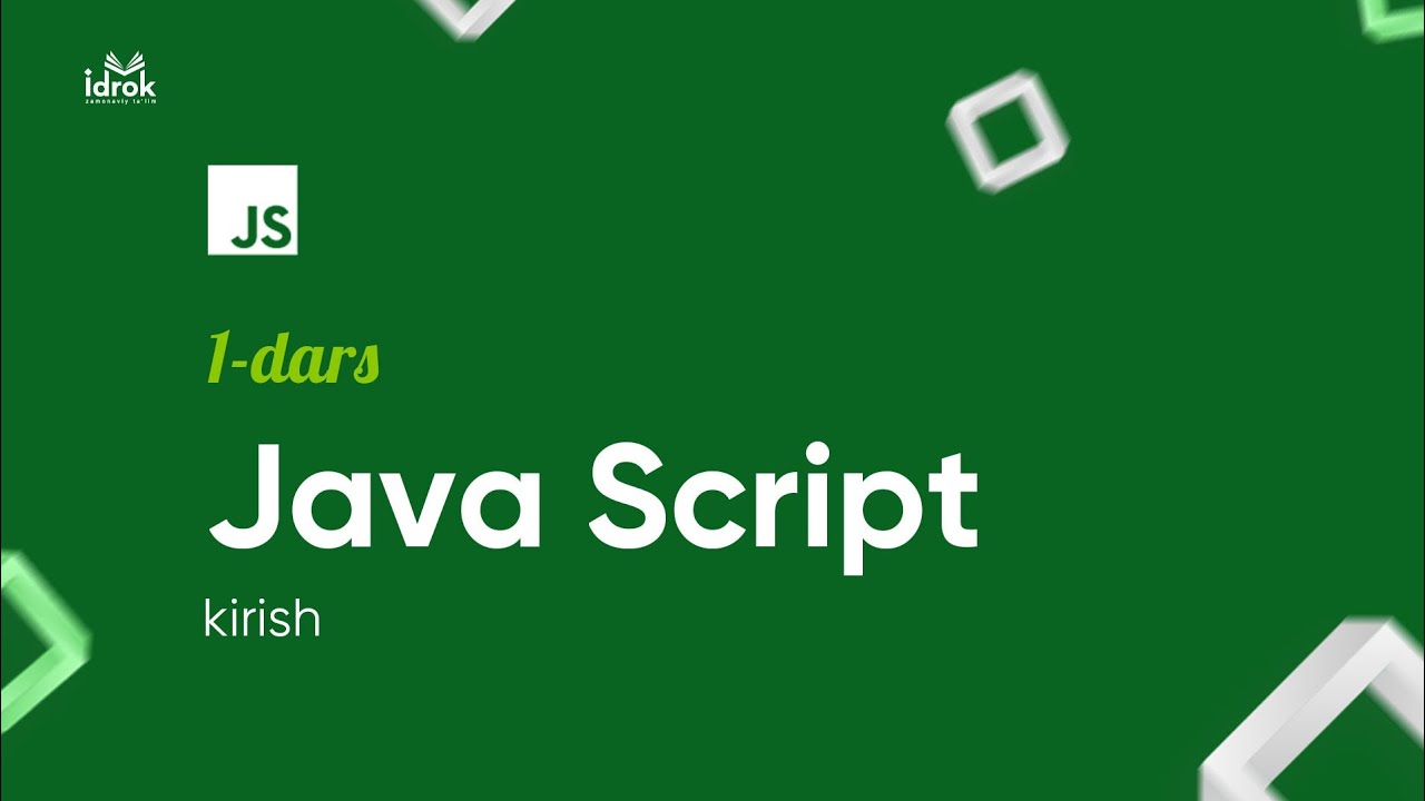 Javascript Kirish 1-dars - YouTube