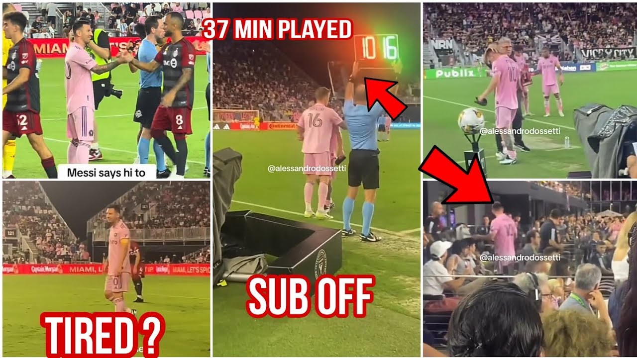 Limping Messi was subbed off 37th minute vs Toronto😥 | inter miami vs ...