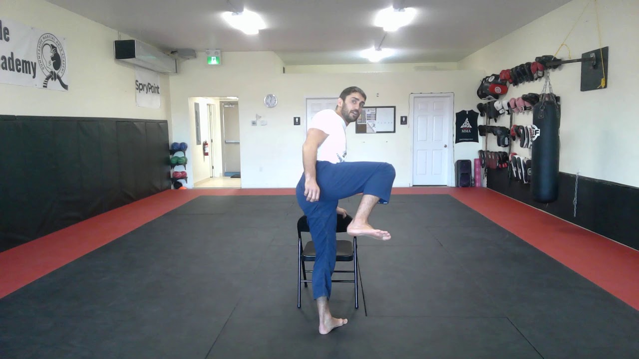 Muay Thai / Kickboxing - chair drill for side kick + back kick - YouTube