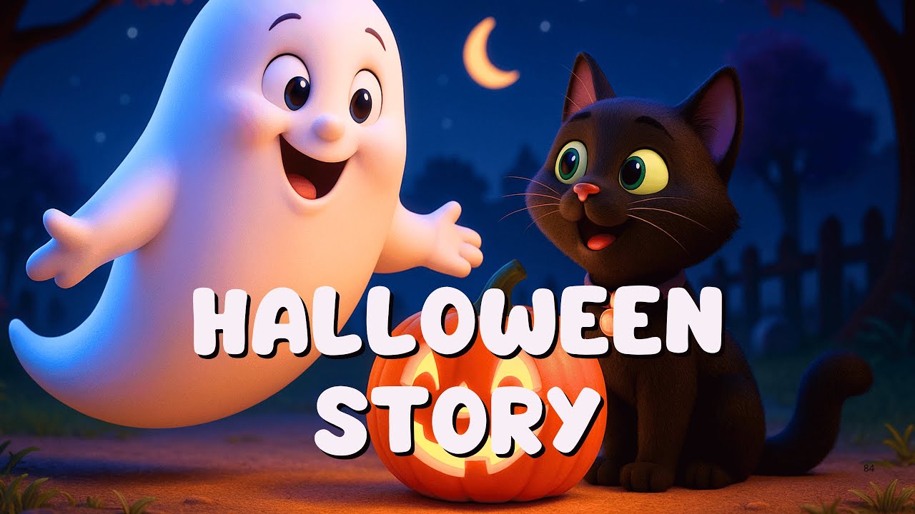 Merlin the Cat & the Ghost Who Couldn’t Scare 🎃👻 Kids Bedtime Story for ...