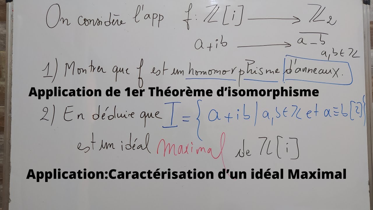Application de premier théorème d’isomorphisme d’anneaux ...