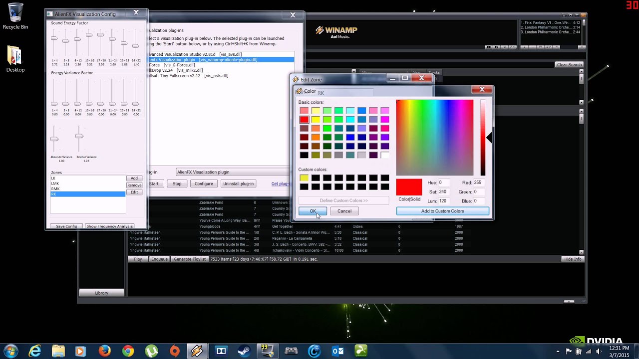 Amendment to AlienFX Winamp Plugin - YouTube