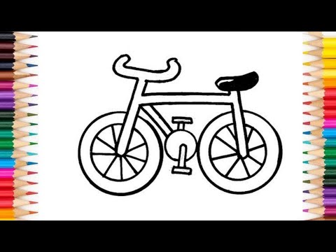 easy cycle drawing for kids/how to draw easy cycle - YouTube