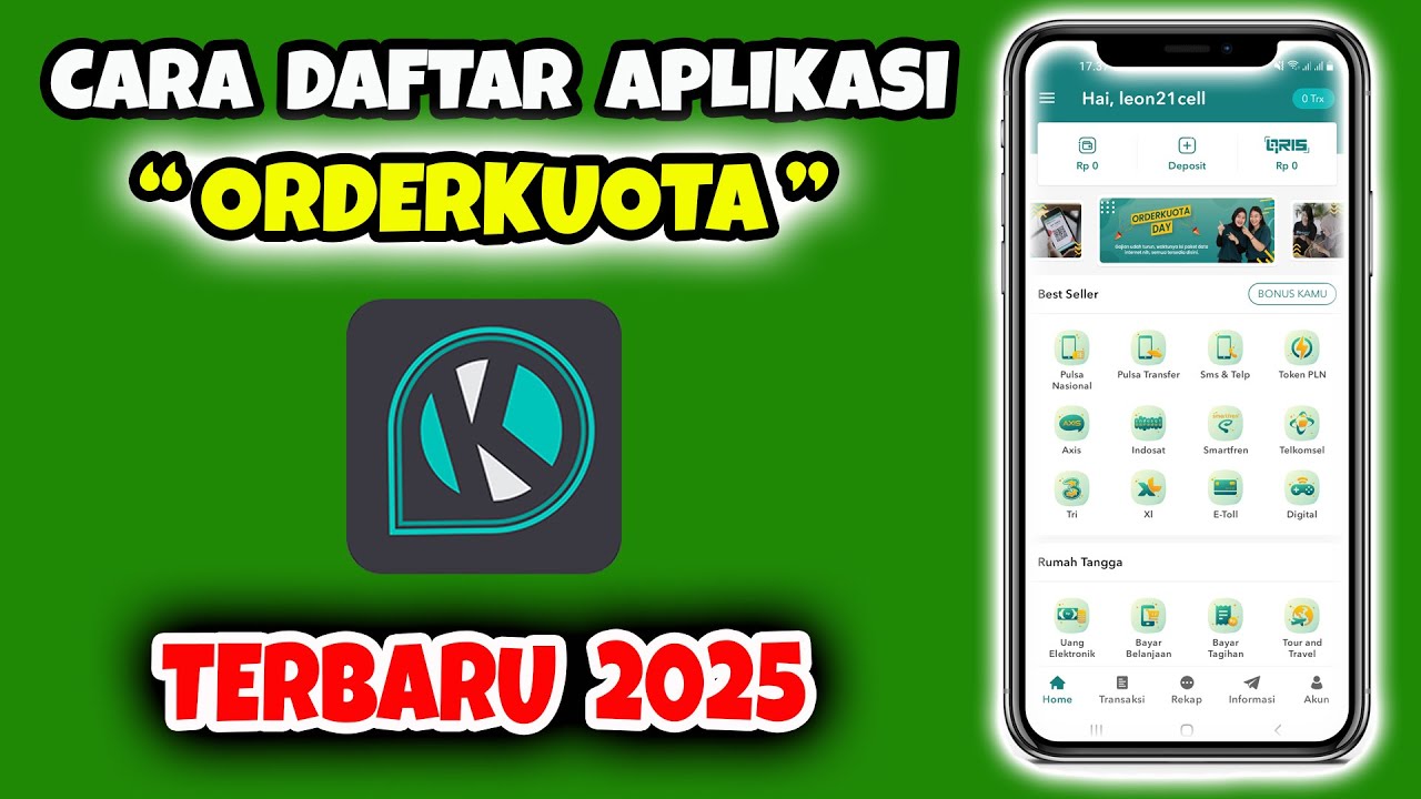 CARA DAFTAR ORDERKUOTA TERBARU 2025 !!! APLIKASI JUAL PULSA TERMURAH ...