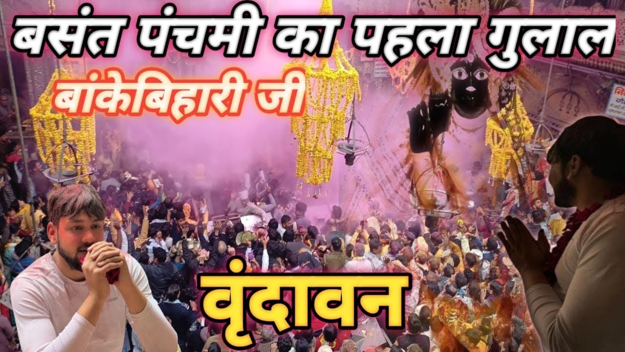 Basant panchmi 2024 : बाँके बिहारी होली । बिहारी जी खेले भक्तों संग होली, खूब उड़ा अबीर गुलाल ...