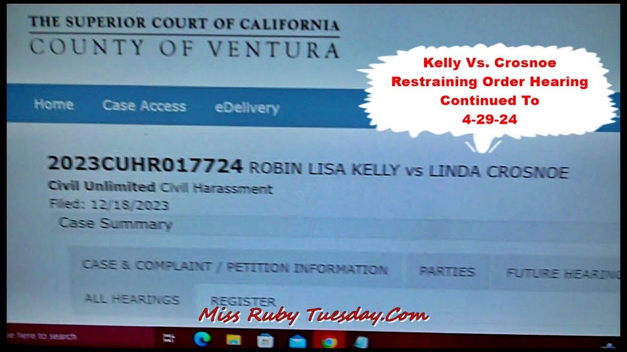Miss Ruby Tuesday- Kelly Vs Crosnoe- TRO Hearing Extended To 4-29-2024 ...