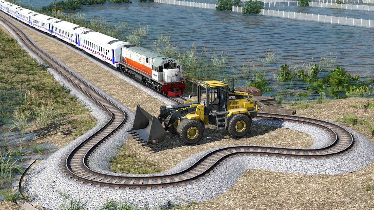 Kereta Api Berjalan Lewat Rel Mutar Balik Buntu | The Train Runs ...