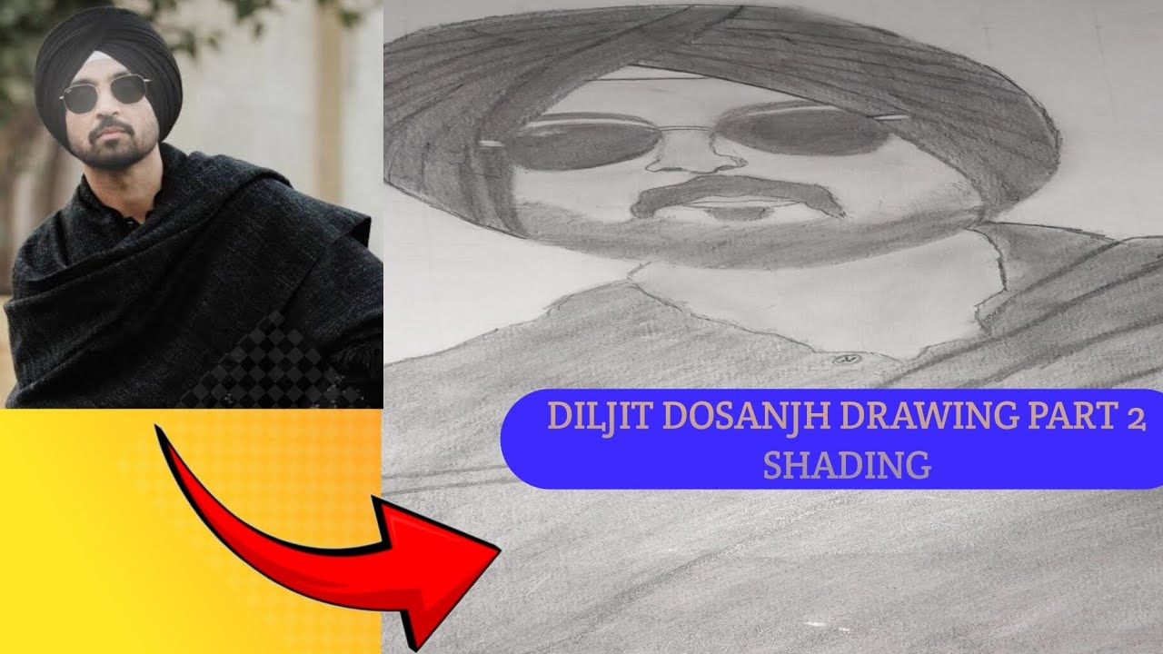 Diljit dosanjh drawing part 2 shading #drawing #art #drawingstyle # ...