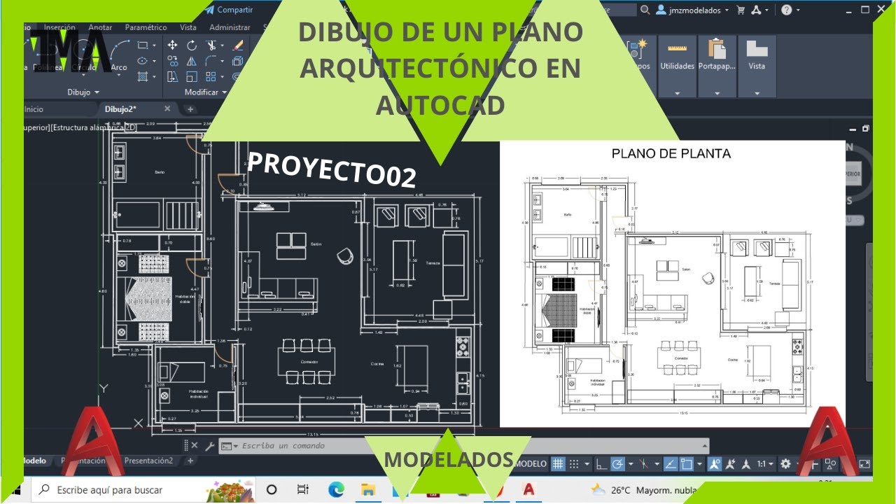 Dibujo de un plano arquitectónico en AutoCAD-Proyecto02(Resumen)/ como ...