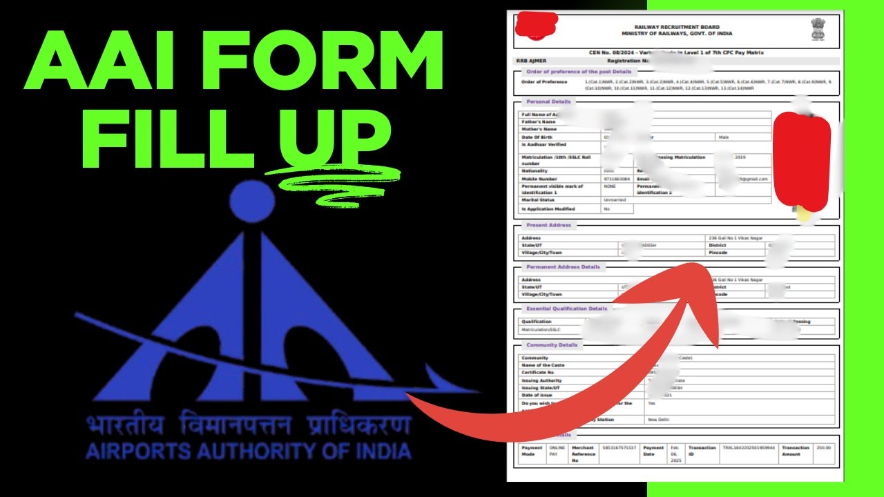 How To Fill AAI Form Step By Step | Air Port Authority Of India | Shiva ...