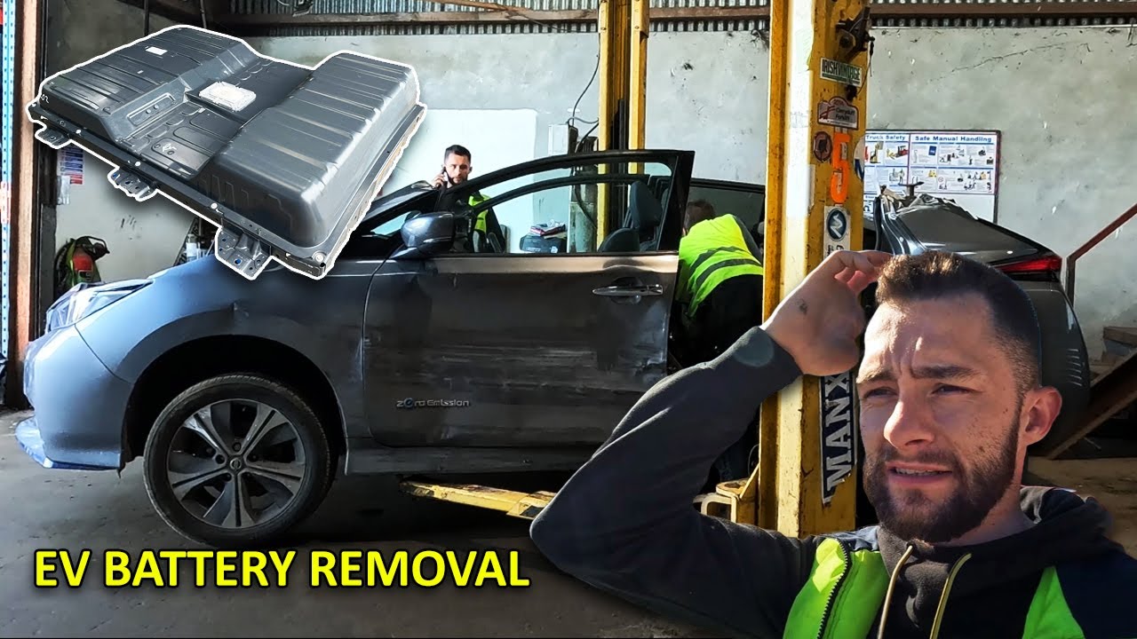 CRASHED ELECTRIC VEHICLE BATTERY REMOVAL - YouTube
