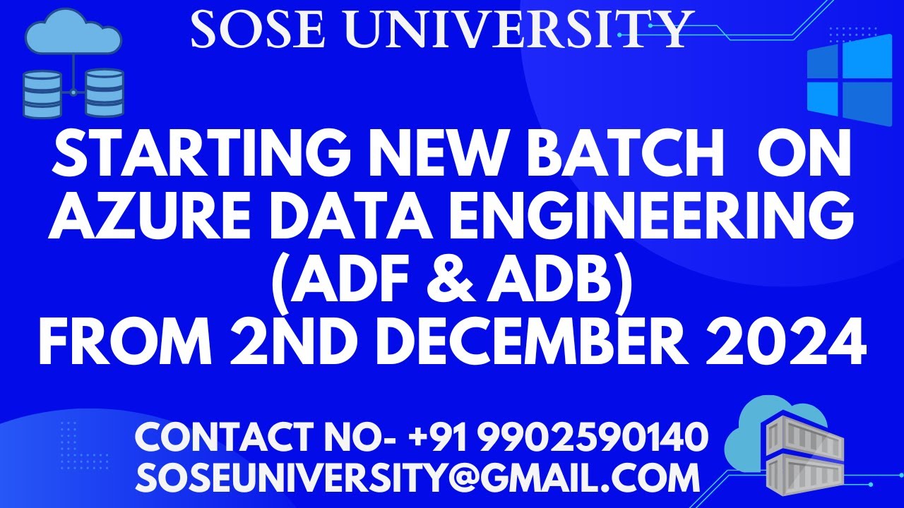 Starting New Batch on Azure Data Engineering(ADF &ADB) From 2nd ...