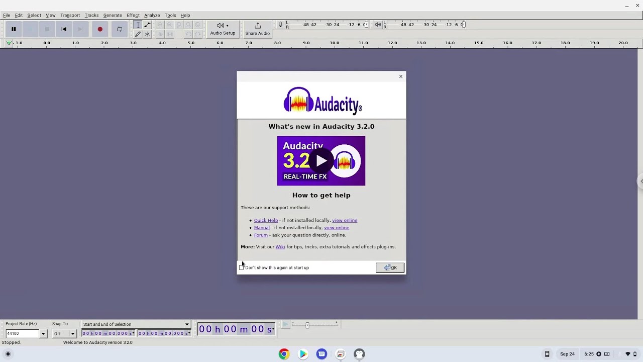 How to install Audacity 3.2.0 on a Chromebook - YouTube