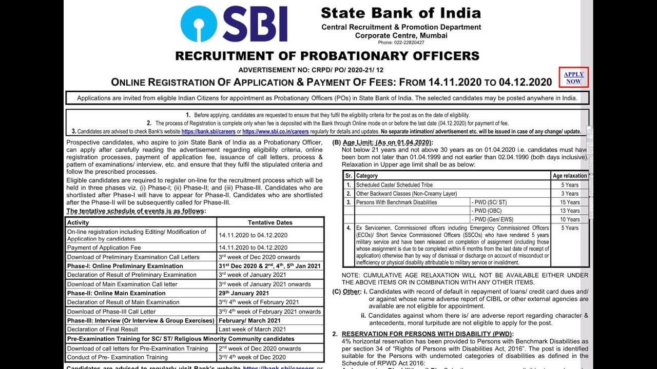 SBI PO 2020 NOTIFICATION OUT FINALLY !!! GRAND DIWALI GIFT FROM SBI ...