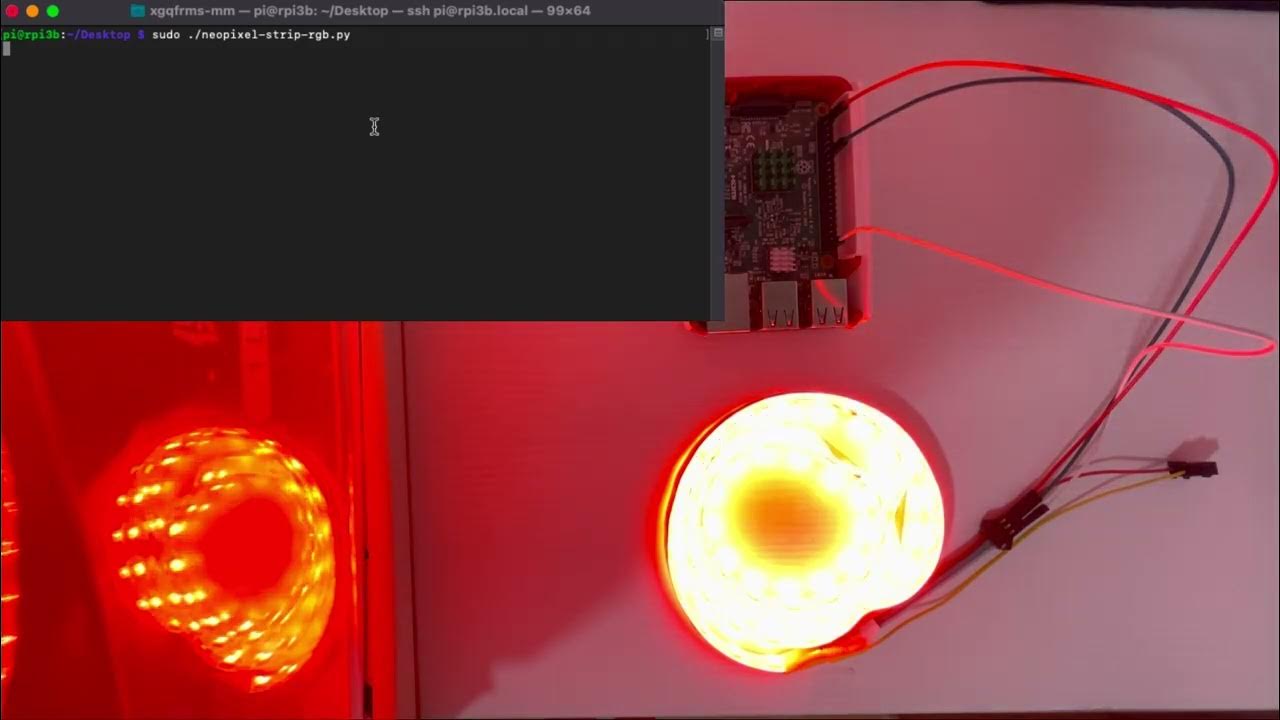 use Raspberry Pi 3B GPIO Pin to control the WS2812B RGB LEDs Strip test ...