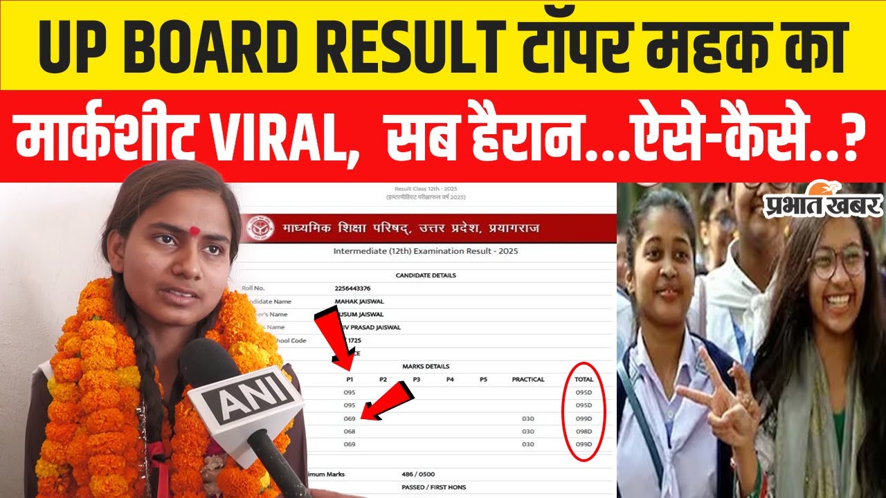 UP Board Result 2025: 12 वीं Topper Mehak Agarwal का Marksheet क्यों हो ...