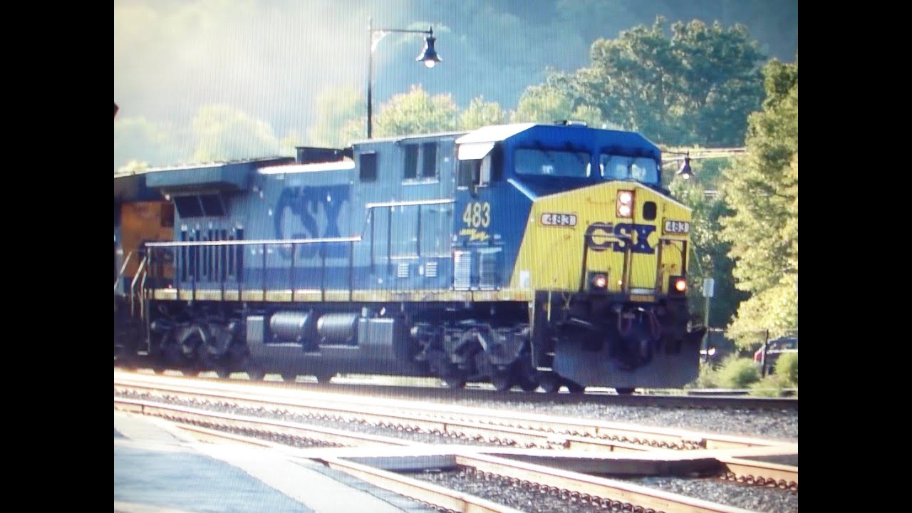 Smoking CSX 483 & 340 Continue Past Point of Rocks - YouTube