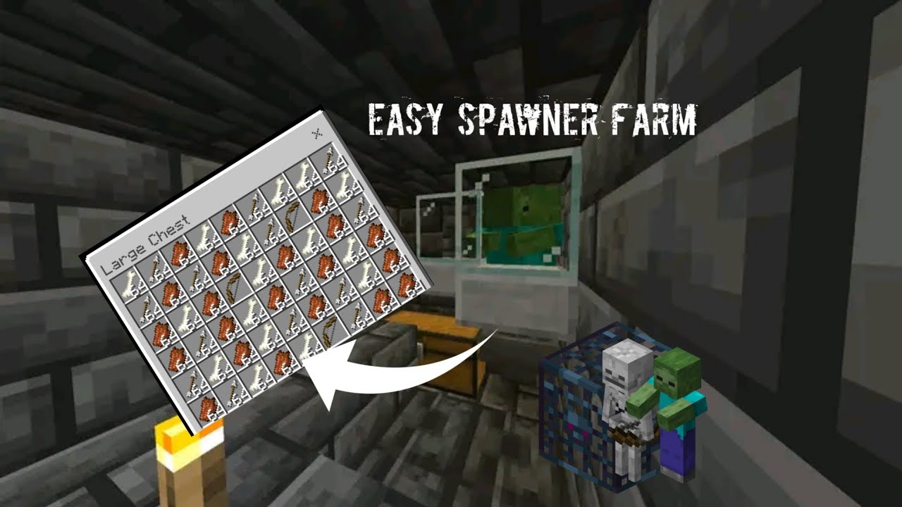 Minecraft Easy Zombie & Skeleton Mob Spawner XP Farm | Tutorial 1.19 ...