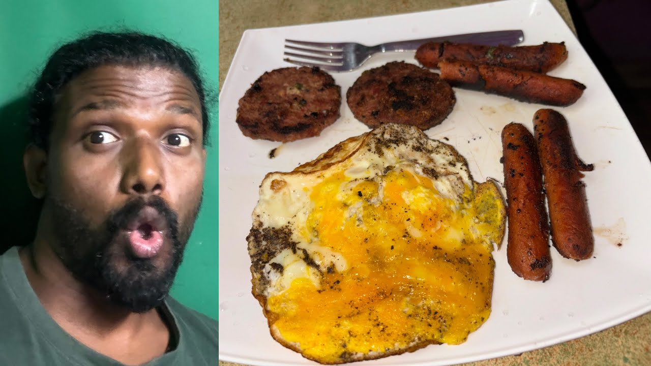 Red sausage, red meat patty and omelette cooking Arad Asmr is live ...