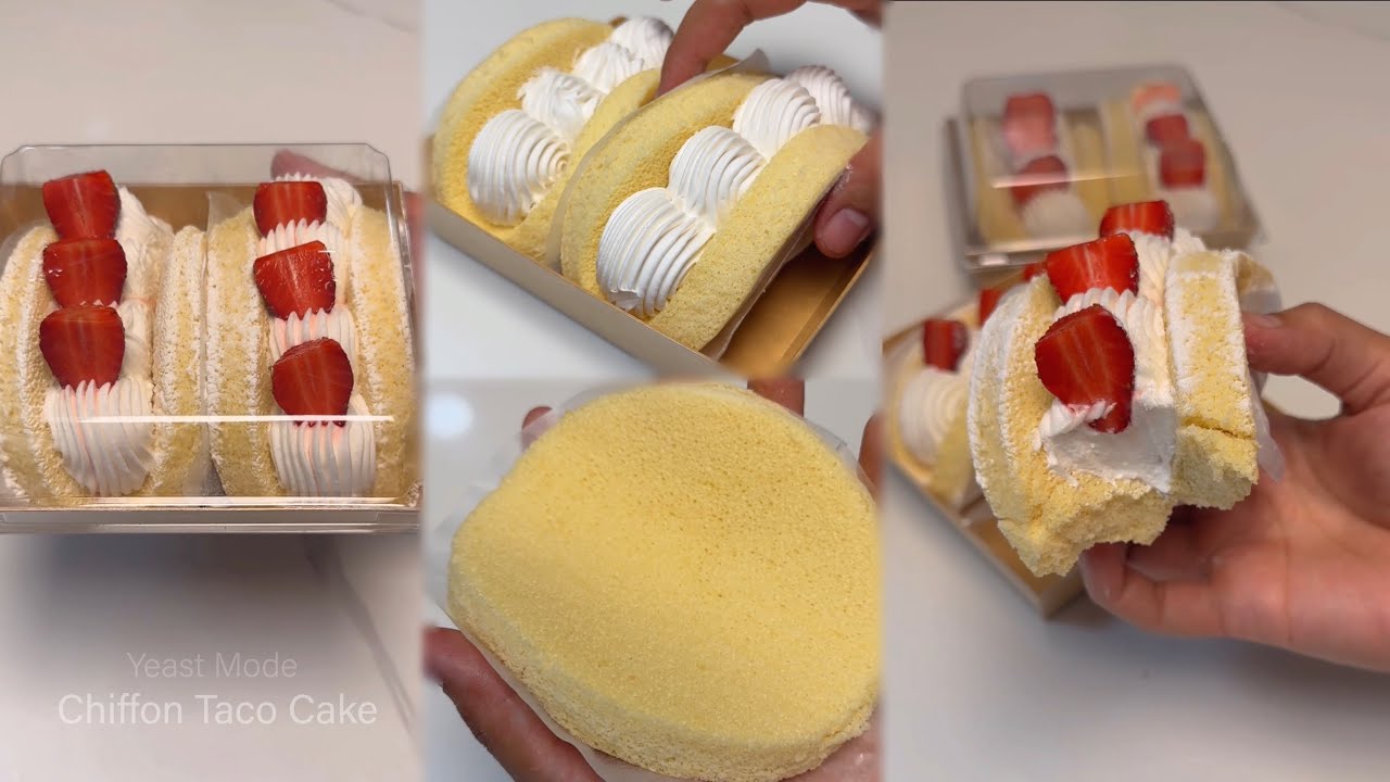 CHIFFON TACO CAKE | Taco-Shaped Chiffon Cake Recipe - YouTube