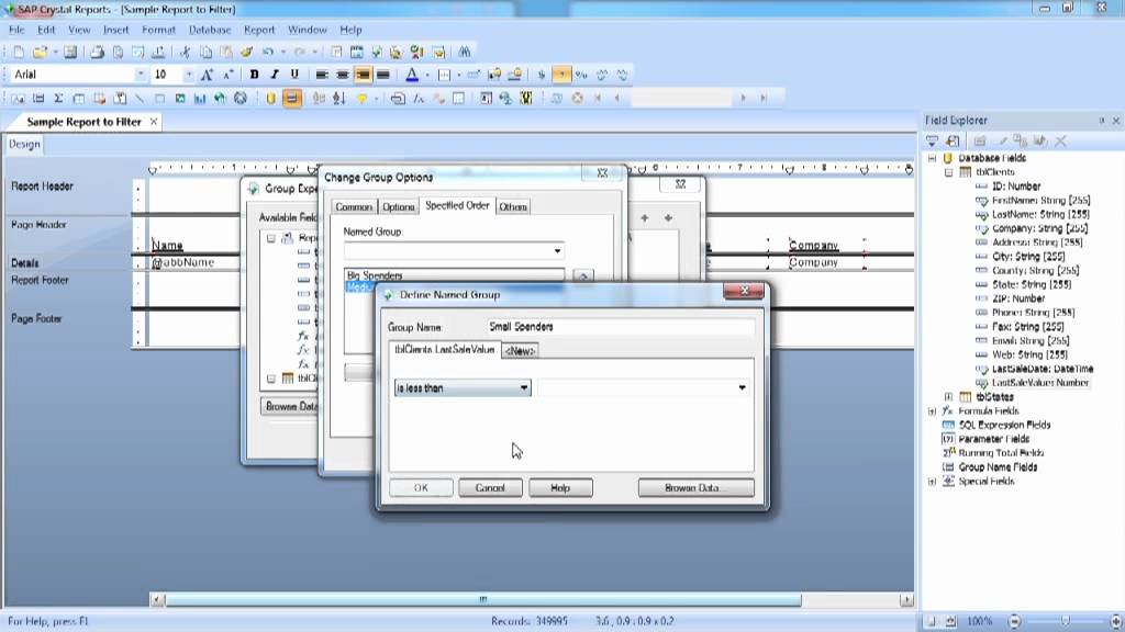 Advanced Crystal Reports 2011 Tutorial | Special User Defined Groups - YouTube
