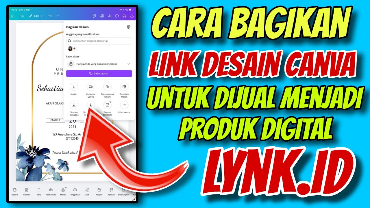 Cara Bagikan Link Desain Canva untuk Dijual di Produk Digital LYNK.ID ...