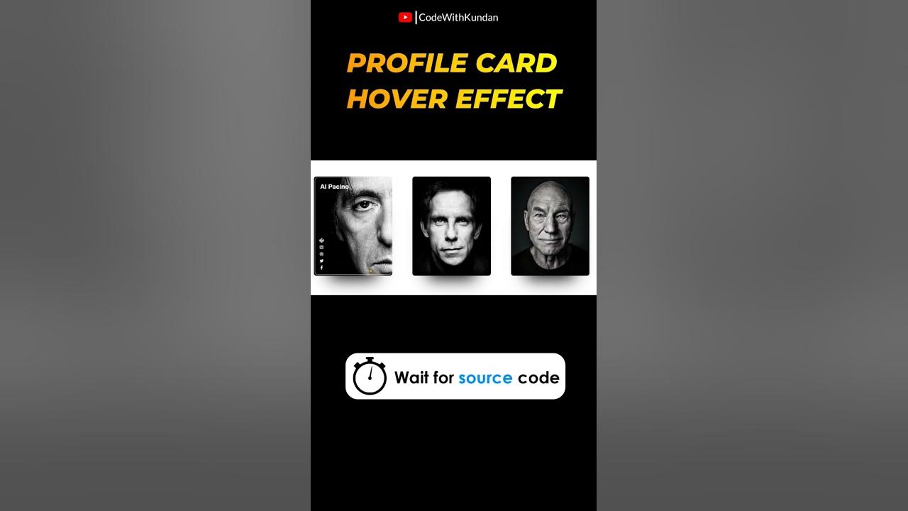 Profile Card Hover Effect Html Css Javascript Youtube