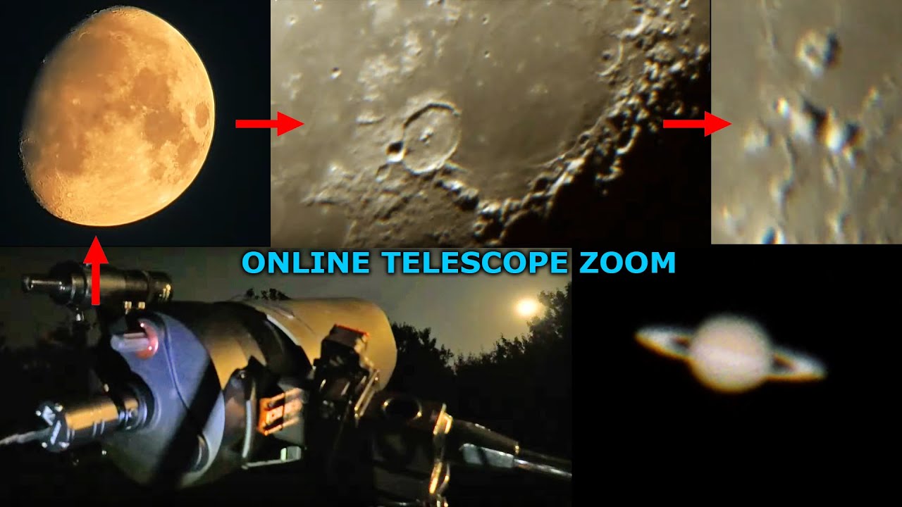 MOON and SATURN - ONLINE Telescope Zoom! Luna Місяць та Сатурн через ...