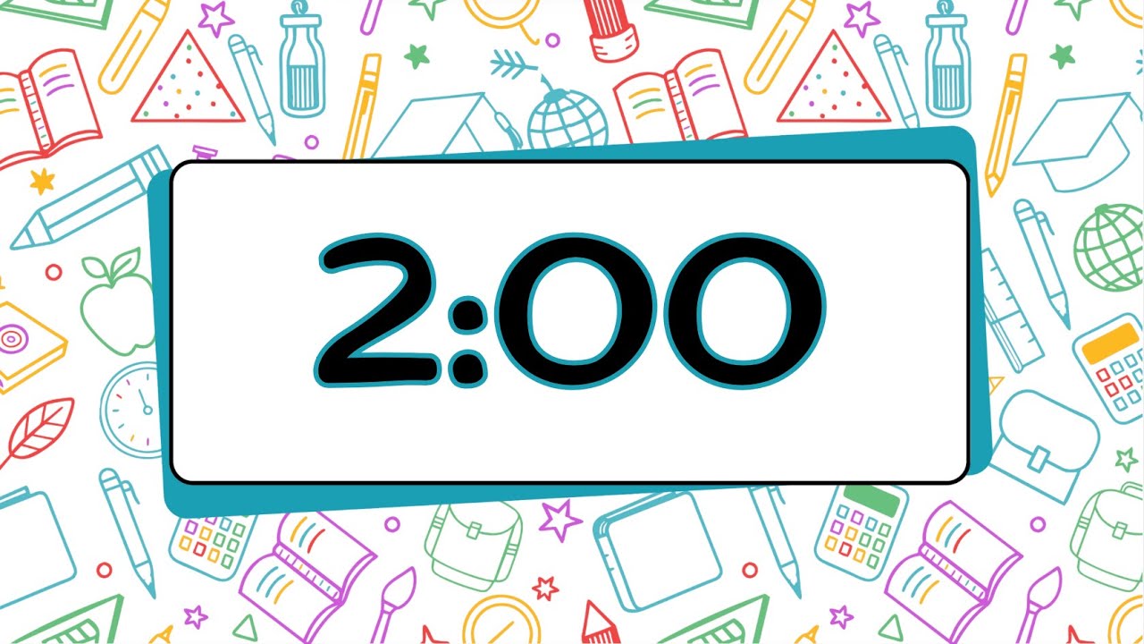 Simple Colorful School 2 Minute Timer 📚🍎🎓 ️ - YouTube