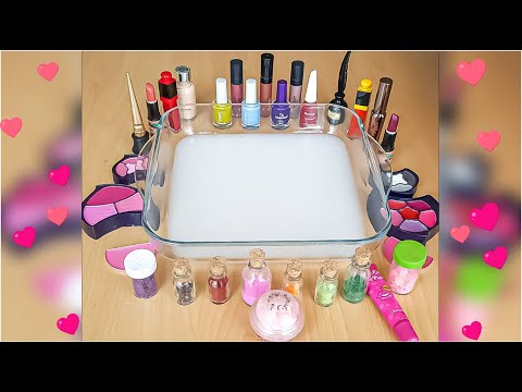 Mixing Makeup Eyeshadow Into Slime!! Clear Relaxing Slime Asmr!!! Slime İçine Makyaj Karıştırma!! #1