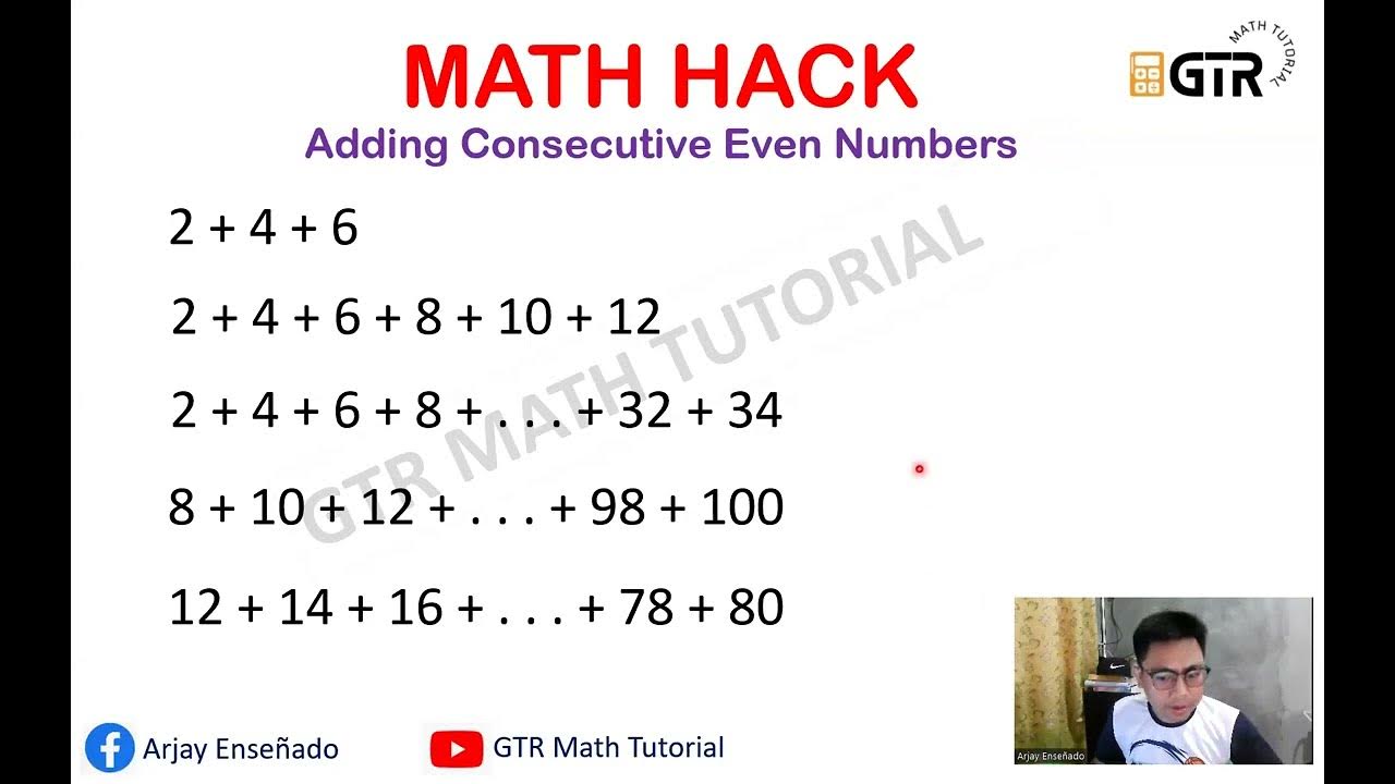 Adding Consecutive Even Numbers | Math Hacks - YouTube