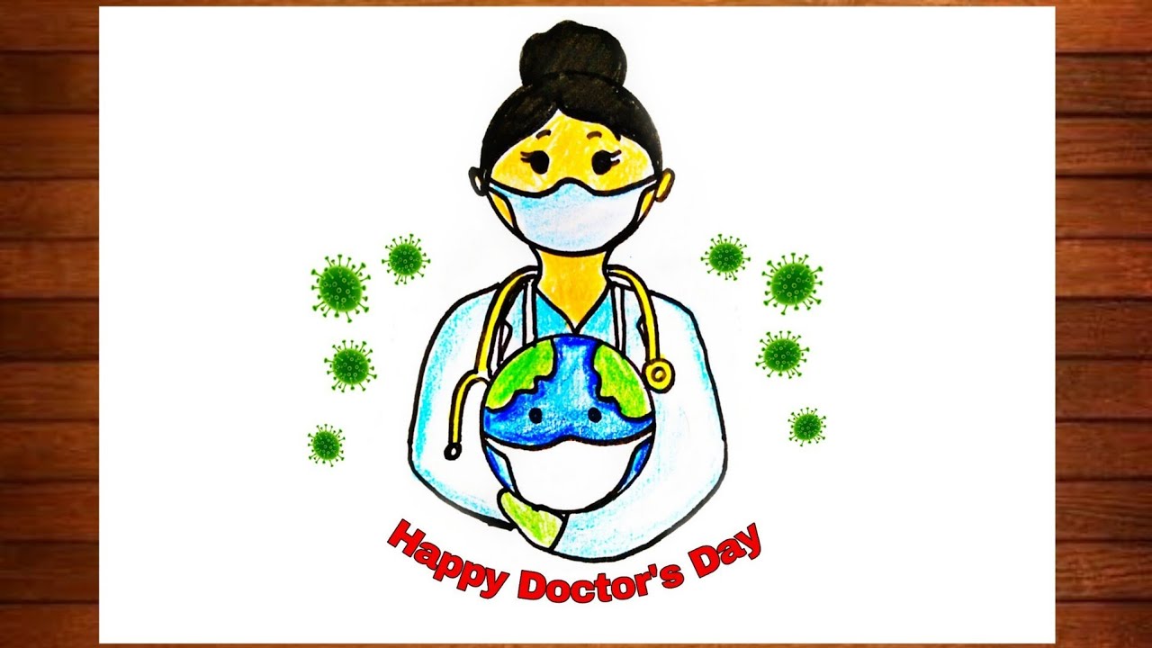 Doctor's Day Poster Drawing|How To Draw Happy Doctor's Day|Easy Poster ...