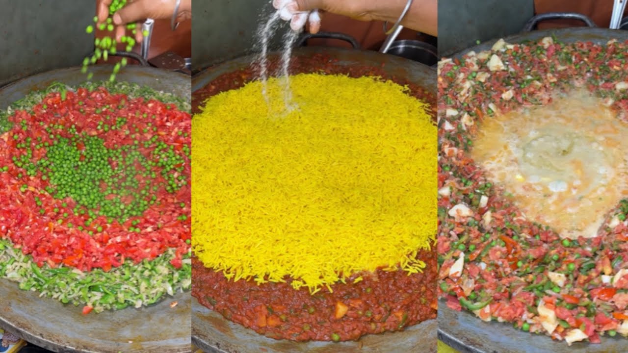 Massive Tawa Pulao Making in Delhi😍| Jhakkas Pav Bhaji Vadapav | Indian ...