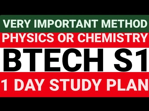 KTU BTECH S1 PHYSICS AND CHEMISTRY STUDY PLAN IMPORTANT - YouTube