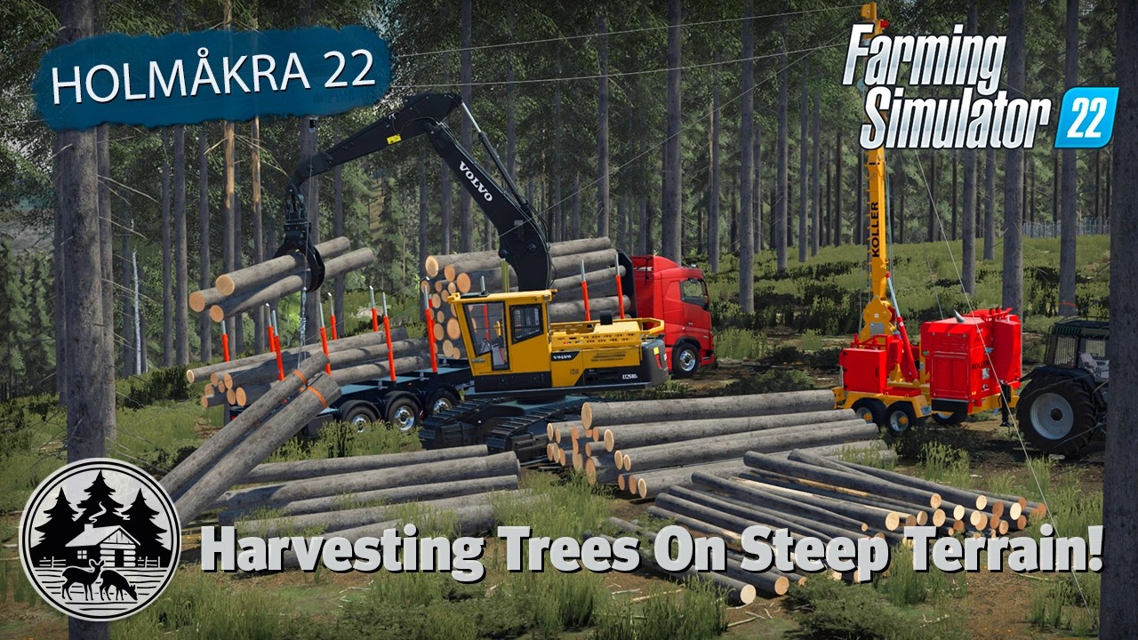 FORESTRY WITH THE PONSSE & YARDER! | FS22 | Forestry | Holmåkra 22 ...