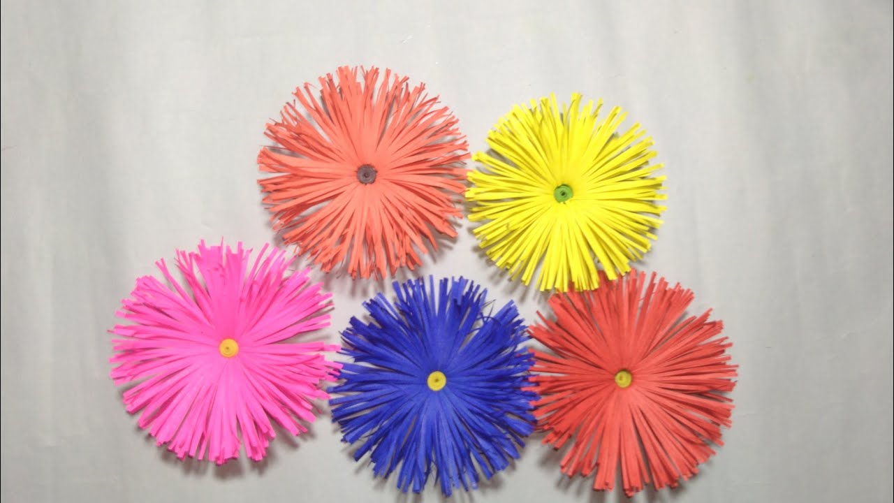How to make beautiful paper flowers| paper flower Diy | kagaj ka phool ...